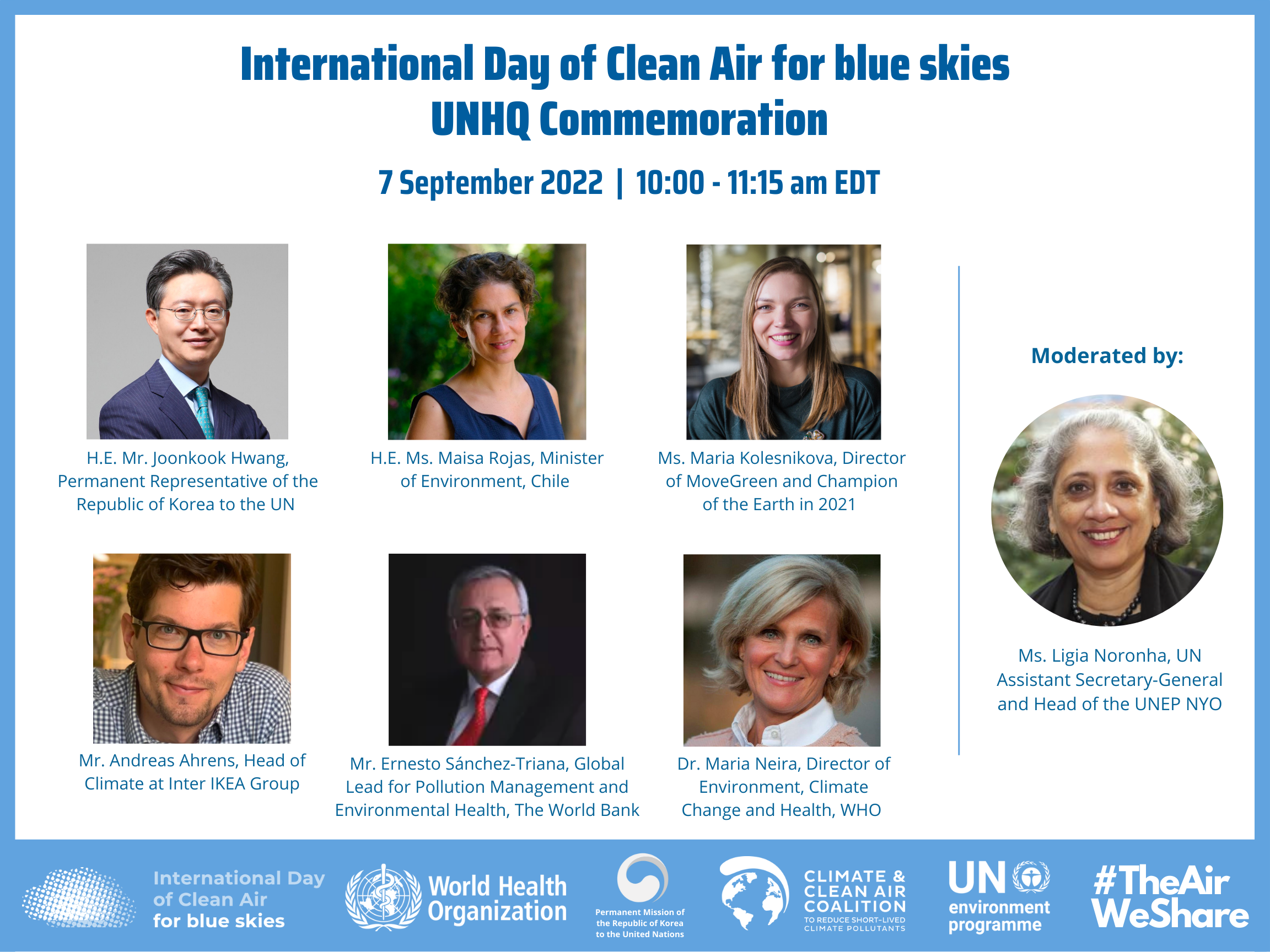 International Day of Clean Air for blue skies - UNHQ Commemoration ...
