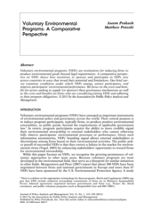 Voluntary Environmental Programs: A Comparative Perspective | Climate ...