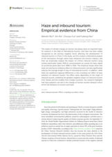 Haze and inbound tourism: Empirical evidence from China | Climate ...