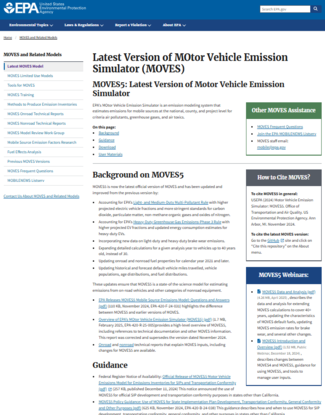 MOVES (Motor Vehicle Emission Simulator) model | Climate & Clean Air ...